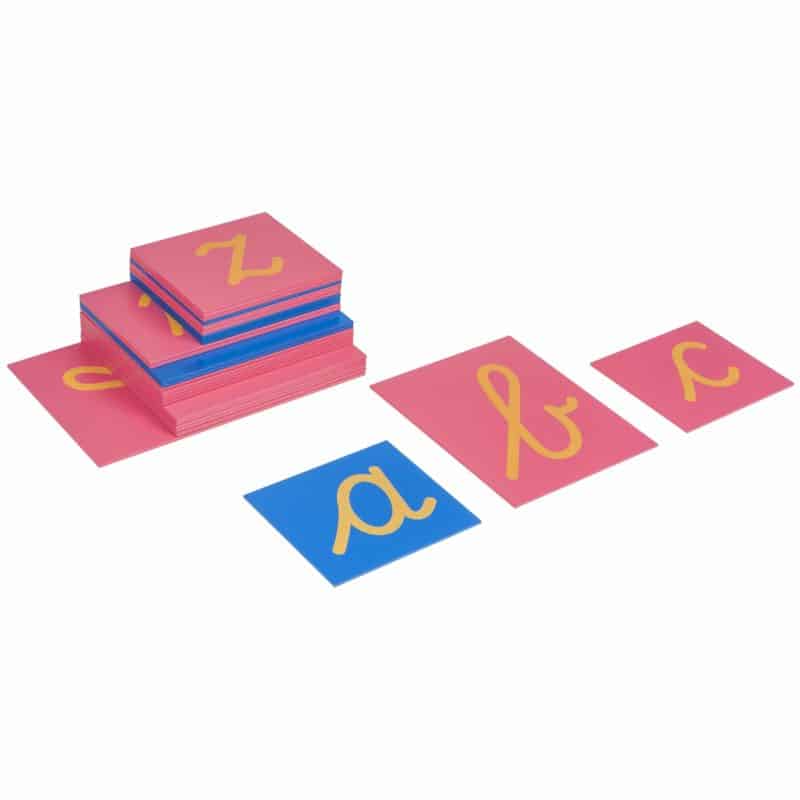 Sandpaper letters: international cursive - Nienhuis Montessori