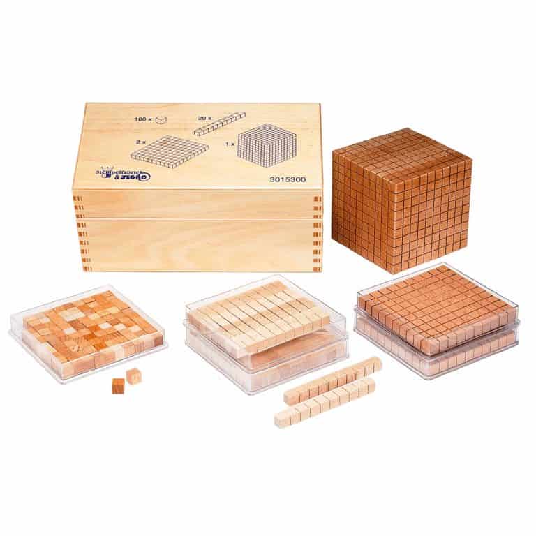 Jegro wooden counting blocks multibase arithmetic blocks base 10 set