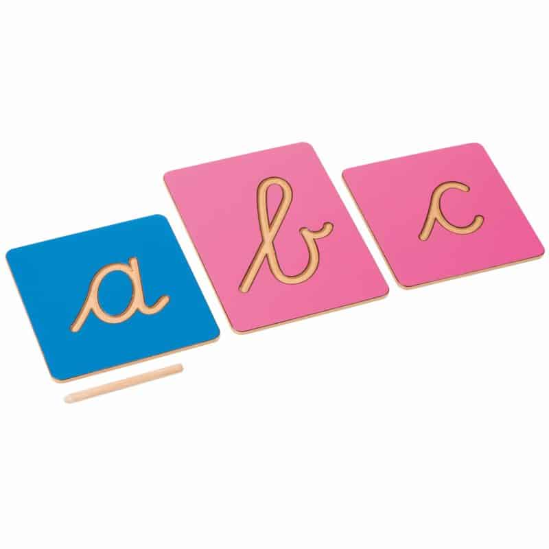 Hollow letter shapes: international cursive - Nienhuis Montessori