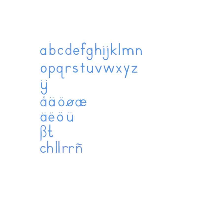 Small movable alphabet int print blue - Nienhuis Montessori