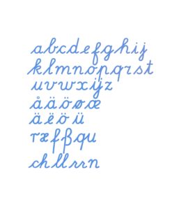 Medium movable alphabet: international cursive blue - Nienhuis Montessori