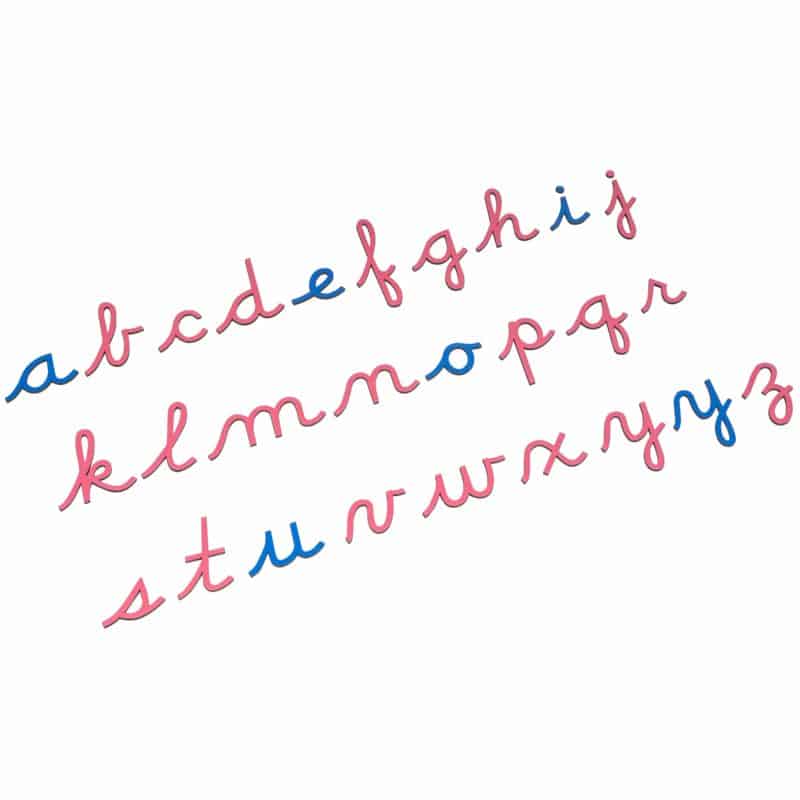 Wooden movable alphabet: US cursive - Nienhuis Montessori