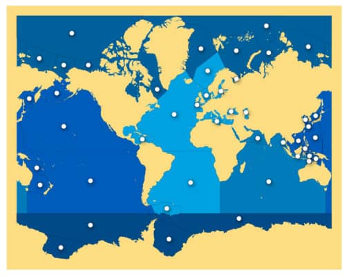 Puzzle map: seas and oceans - Nienhuis Montessori