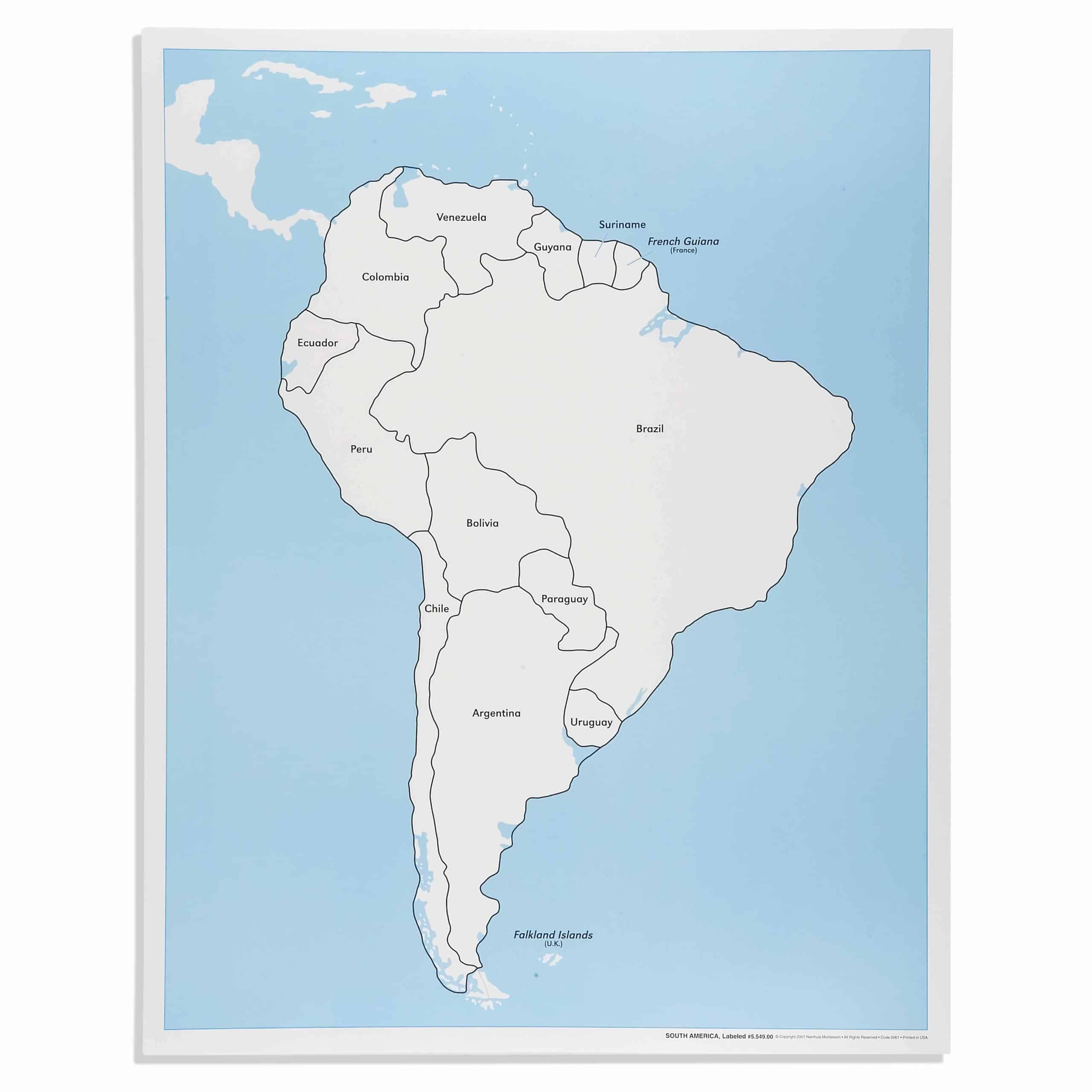 South America Control Map Labeled - Nienhuis Montessori