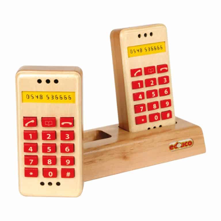 Wooden push button telephone set - Educo - Teia Education & Play
