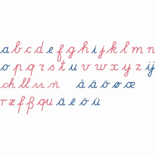 Wooden movable alphabet int cursive - Nienhuis Montessori