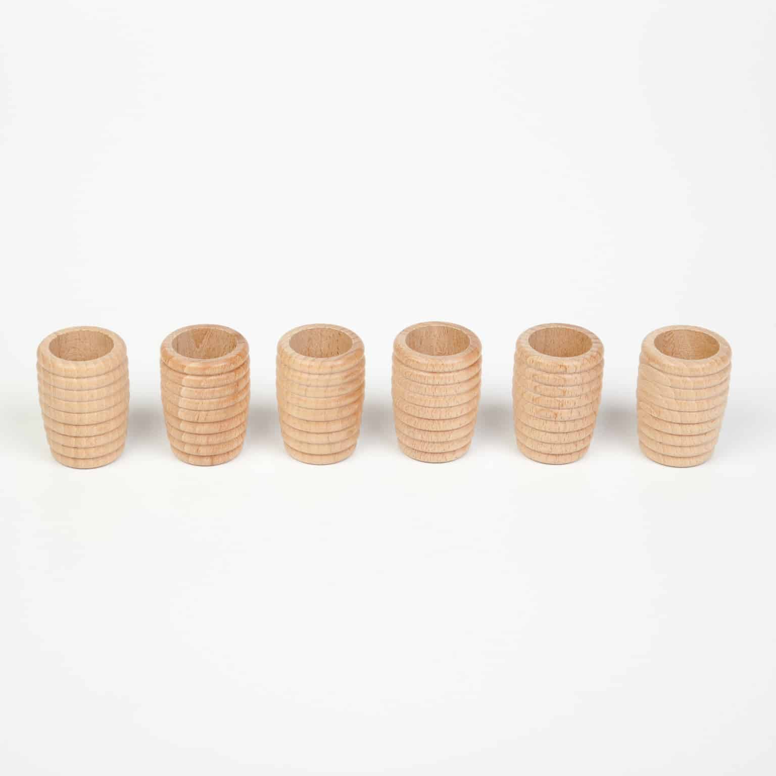6 honeycomb beakers natural wood - Grapat