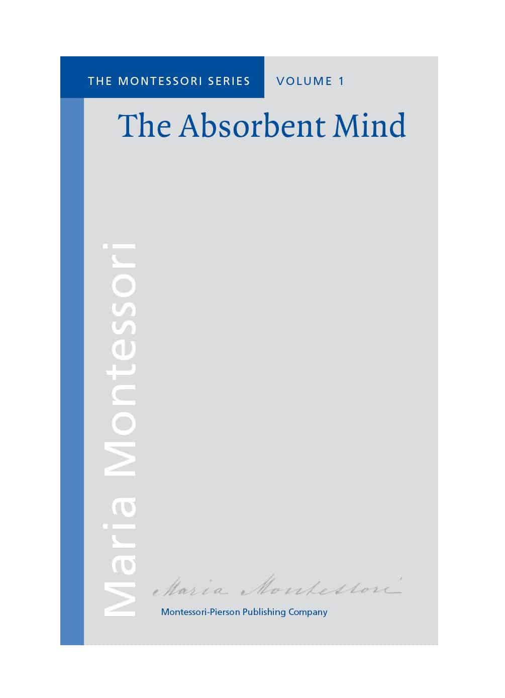 Book: The absorbent mind - Maria Montessori