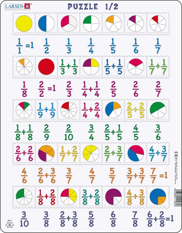 Maxi math puzzle: fractions - Larsen - Teia Education & Play