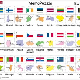 Maxi puzzle flags and political map of Europe: German - Larsen - Teia ...