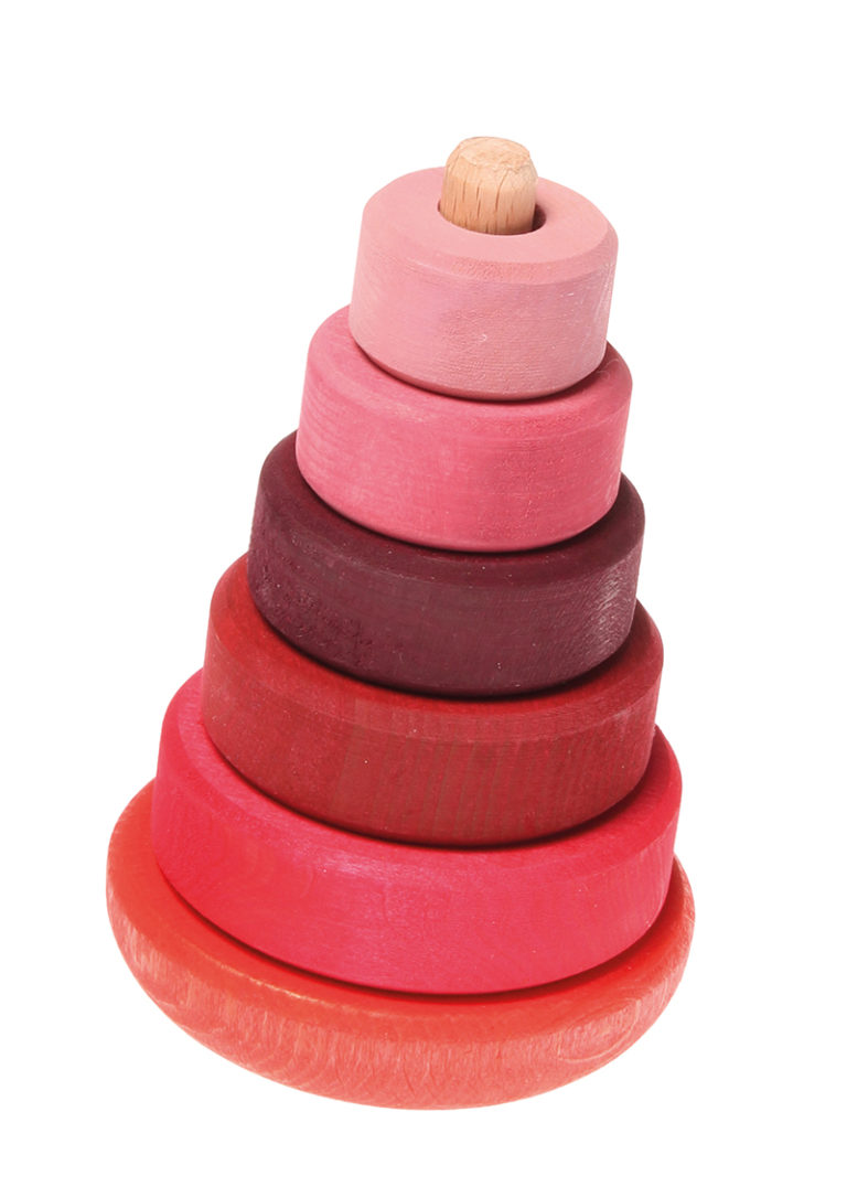Pink wobbly stacking tower - Grimm's - Teia Education & Play