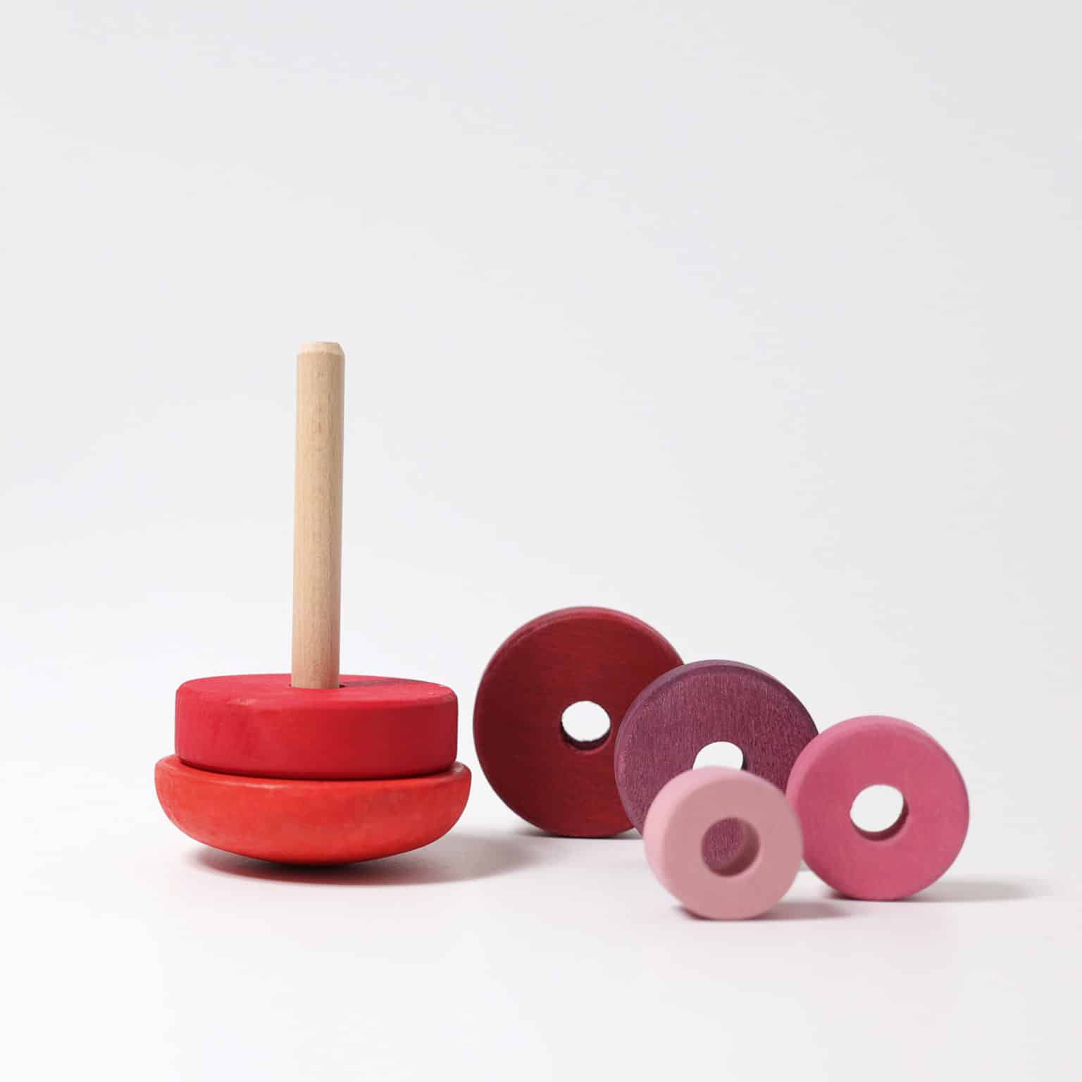 Pink wobbly stacking tower - Grimm's - Teia Education & Play