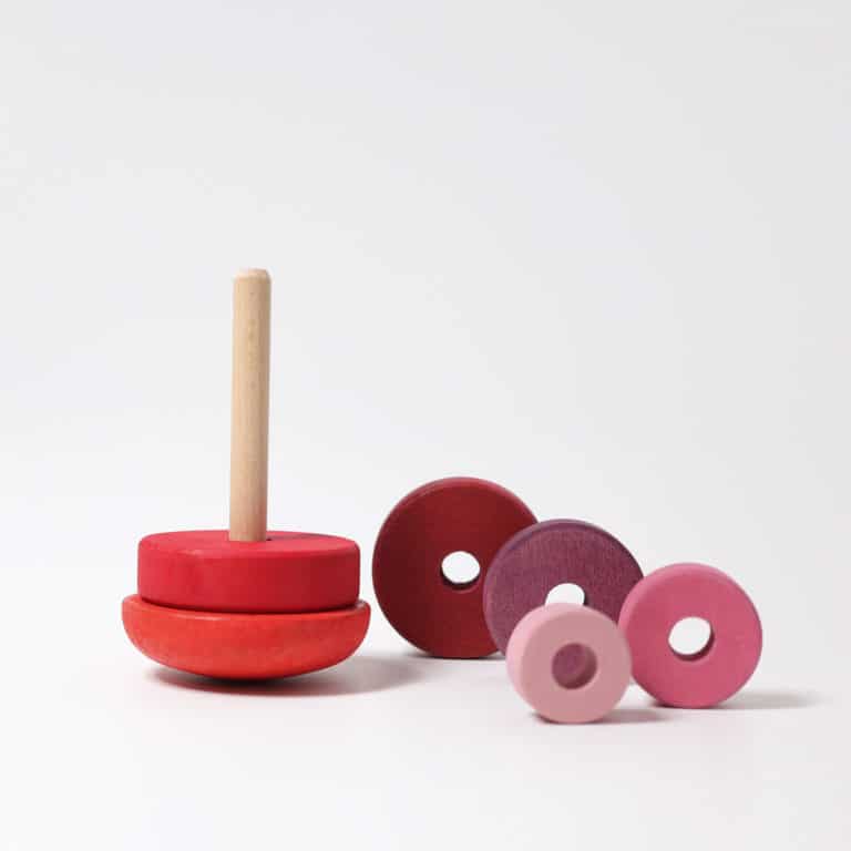 Pink wobbly stacking tower - Grimm's - Teia Education & Play
