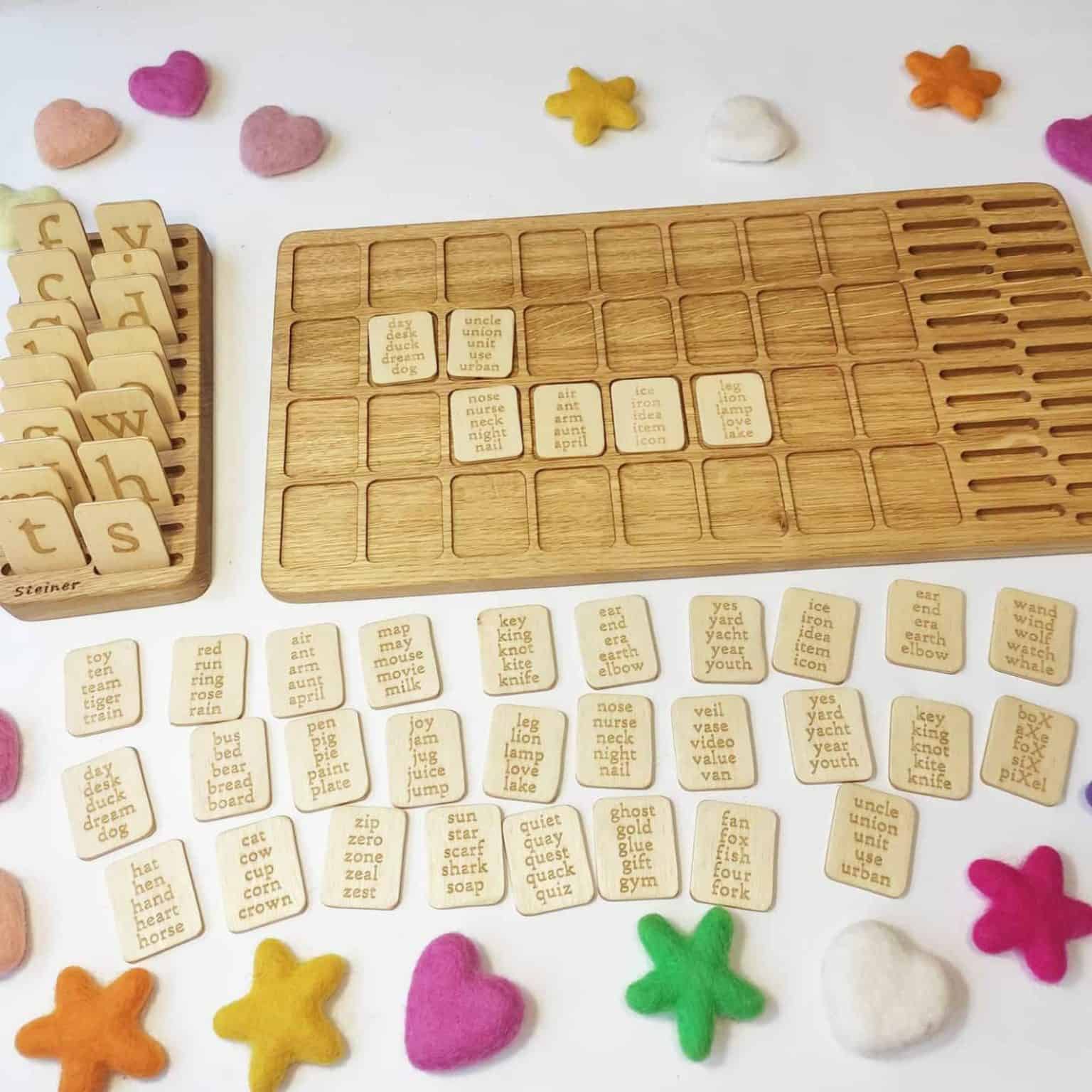 Wooden alphabet board: English - Threewood