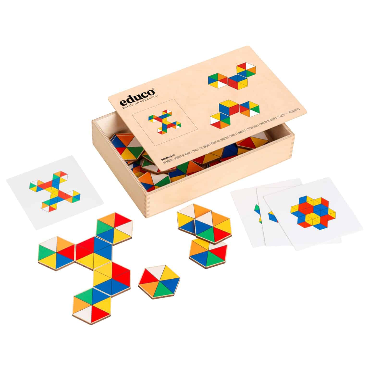 Hexagon game match the colour - Educo - Teia Education & Play